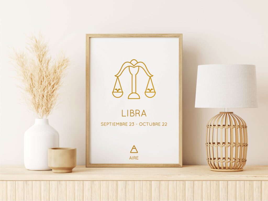 Cuadro con lámina Zodíaco Elementos Libra – Lala ♥ Ideas Deco
